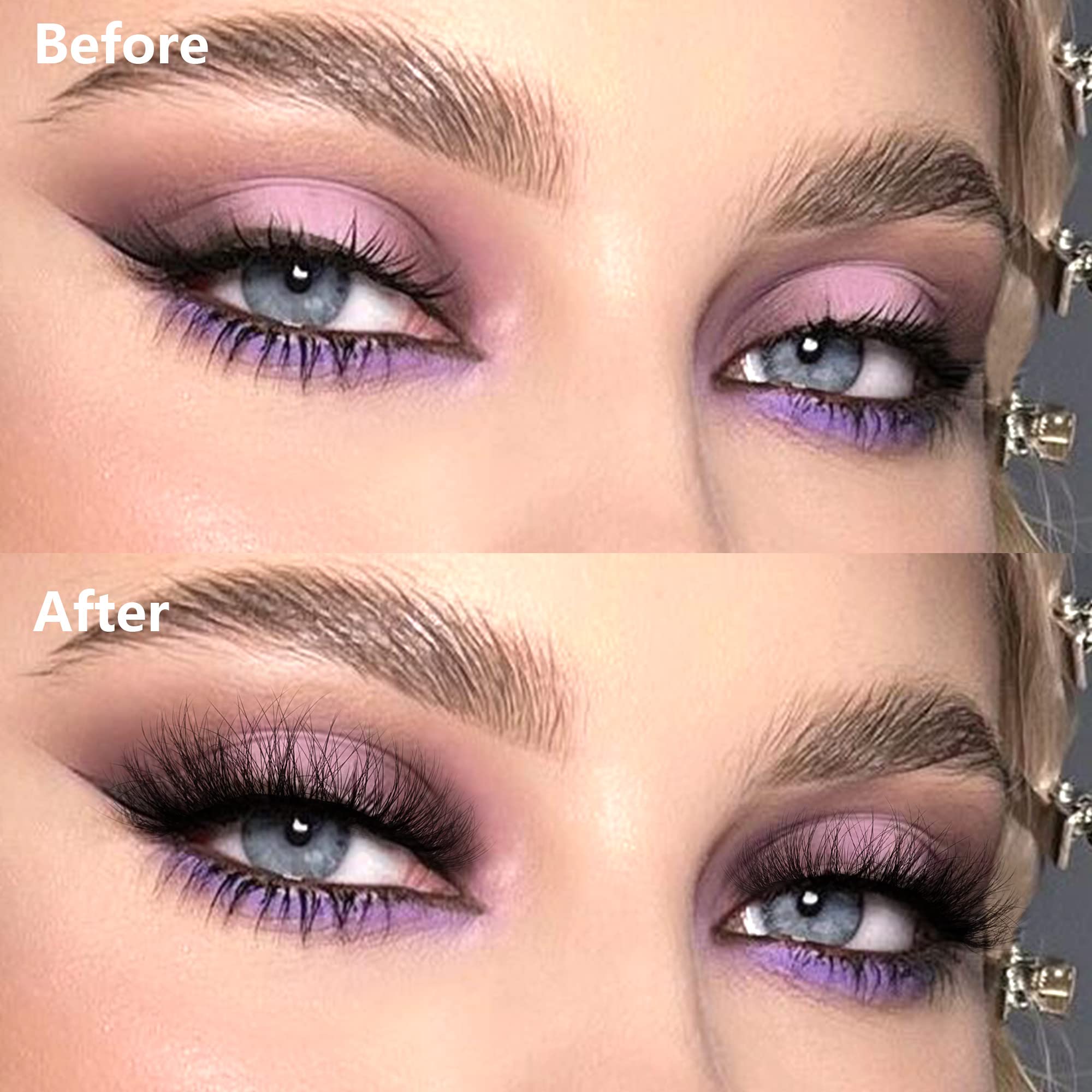 Natural Cluster Lashes Wispy False Eyelashes Natural Look DIY Individual Fluffy Mink Lashes Like Lash Extensions 6D Strip 6 Pairs Pack Fake Eyelashes by TNFVLONEINS