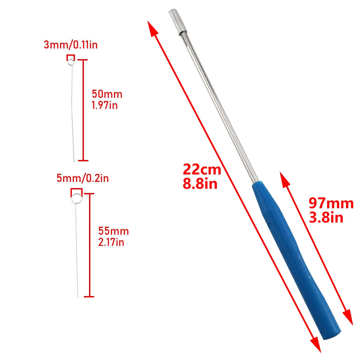 ZZHXSM Inoculating Loop Kit Reusable Inoculation Loops with 40 Replaceable Nickel Chromium Alloy Needle Tip Inoculation Rings