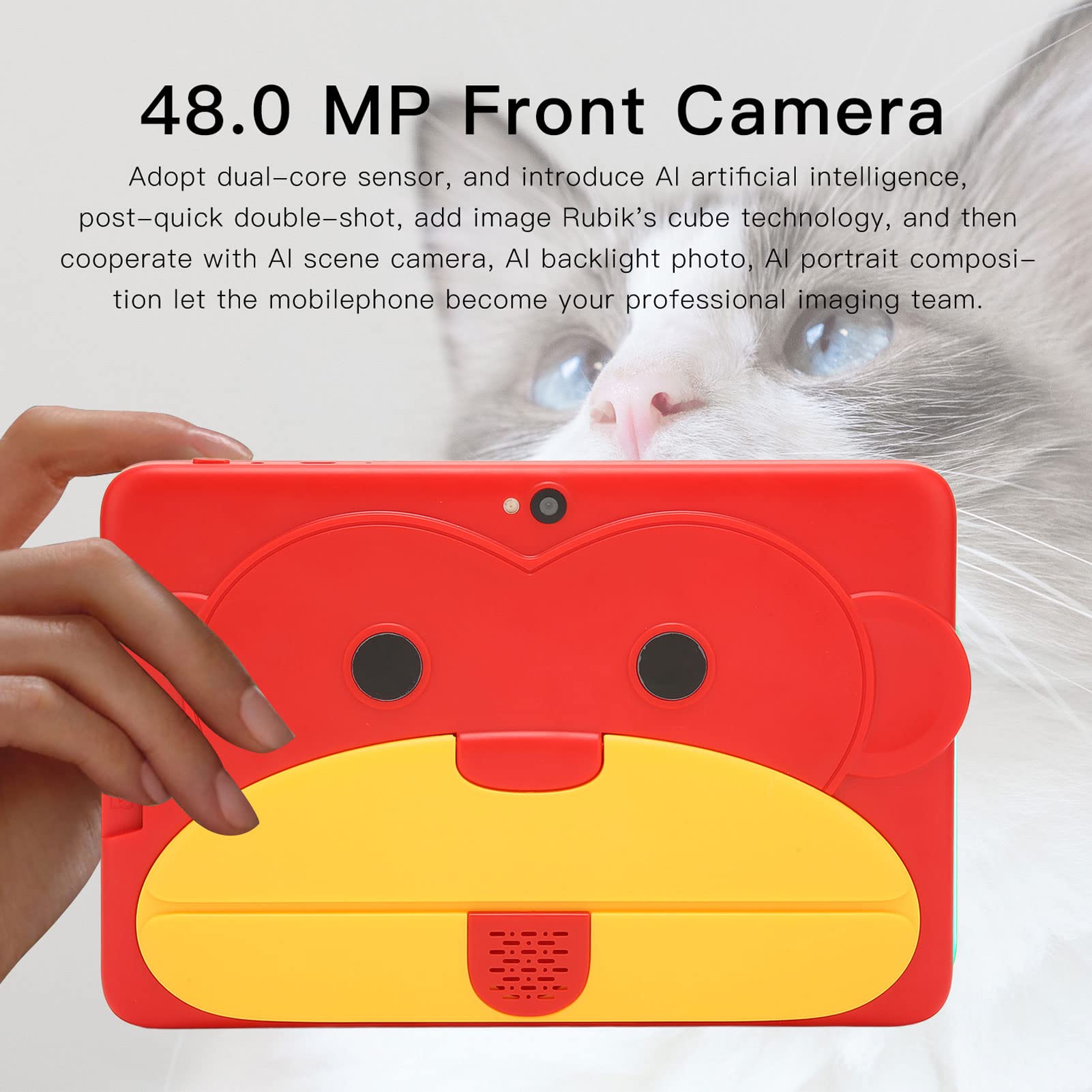 Kids Tablet, Toddler Tablet 100‑240V Dual Camera 5G WiFi Dual Band with Stand for Home Red US Plug