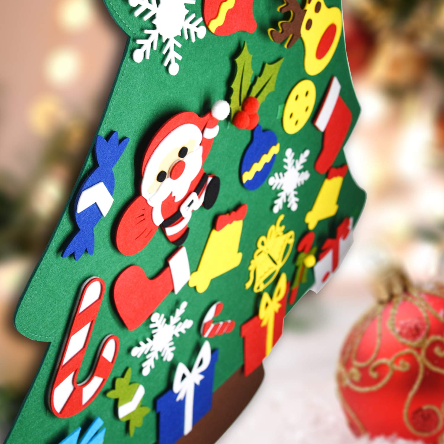 Fayoo DIY Felt Christmas Tree with 30pcs Ornaments, Xmas Gifts for Kids New Year Handmade Christmas Door Wall Hanging Decorations