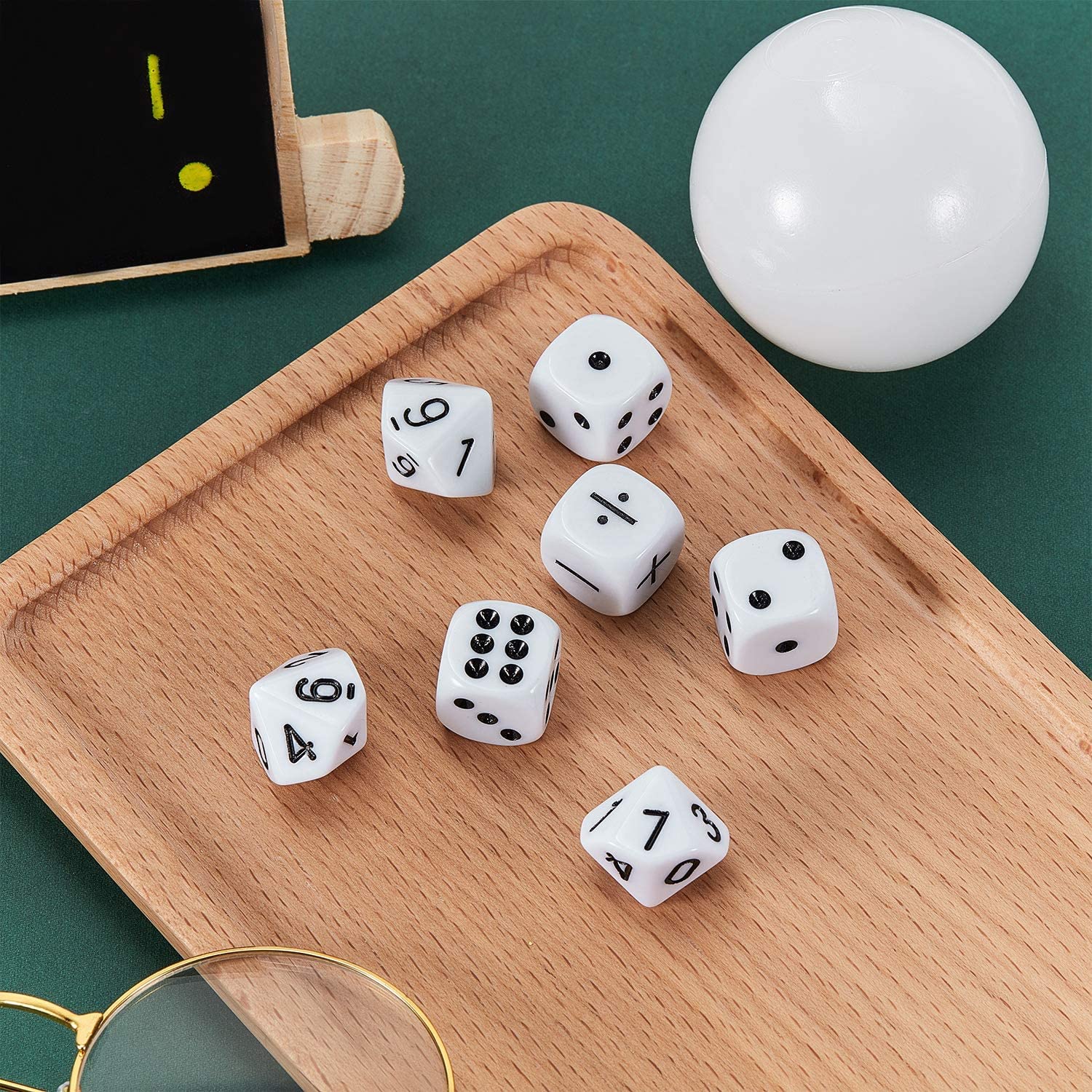JKJF 30 Pcs Teaching Dice Set Math Operation Dice Number Dice Dot Dice 10 Sided Dice for Classroom Teaching Supplies Bar Prop