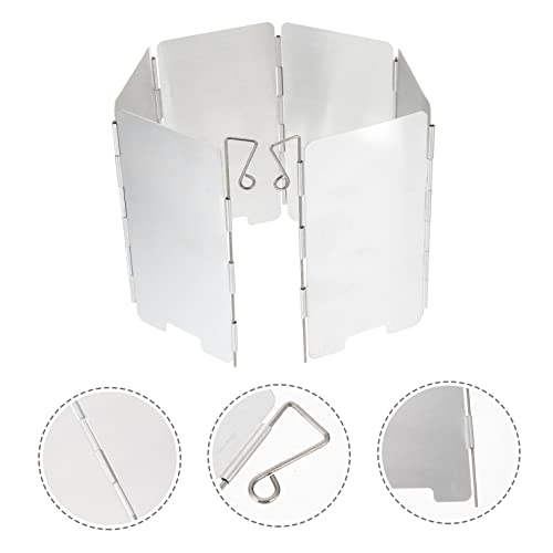 Mobestech 3 Sets Stove Windshield Bbq Grill Portable Bbq Grill Mini Portable Outdoor Gas Stove Outdoor Folding Windshield Outdoor Stove Windshield Portable Camping Stove Aluminum Alloy Light