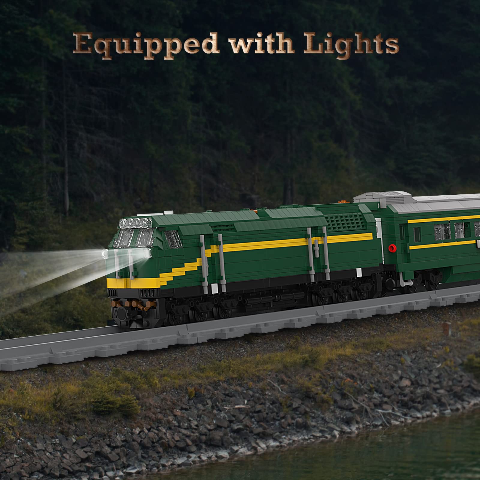 JMBricklayer Remote Control Train Set with Light, Model Train Building Sets with Train Tracks, Creative Gifts for Christmas Birthday, City Train Sets for Adults(2086 Pieces, APP Remote Control)