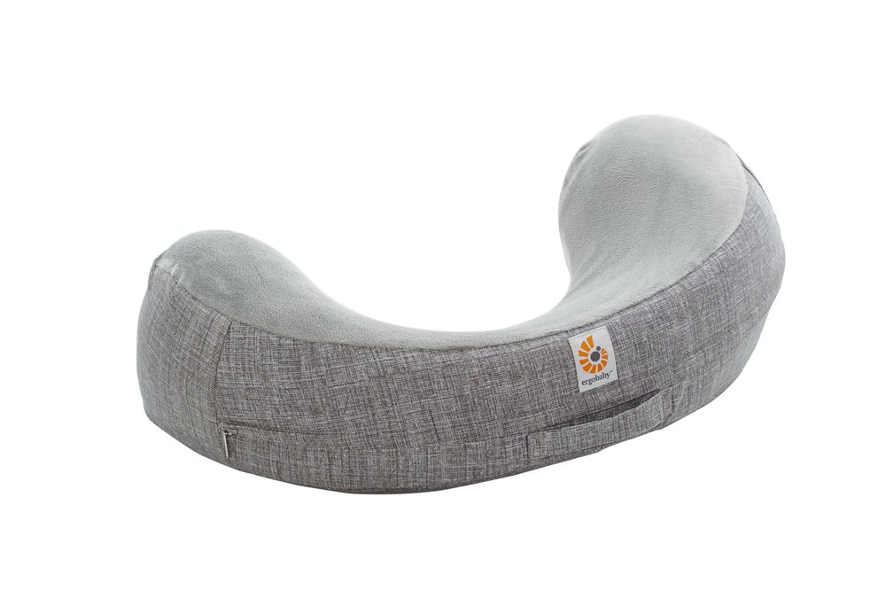 Ergobaby Breastfeeding Pillow with Cover, Natural Curve, Heathered Grey