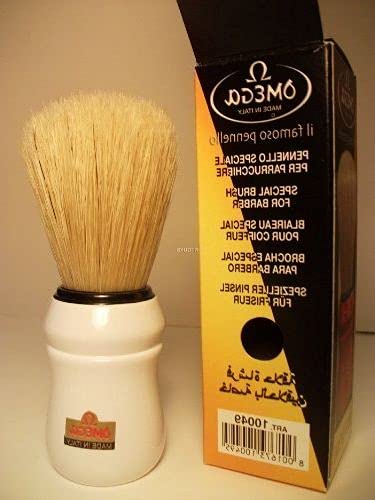 Lom-style White handled Boar Hair Shaving Brush Model (5591-2234-12568)