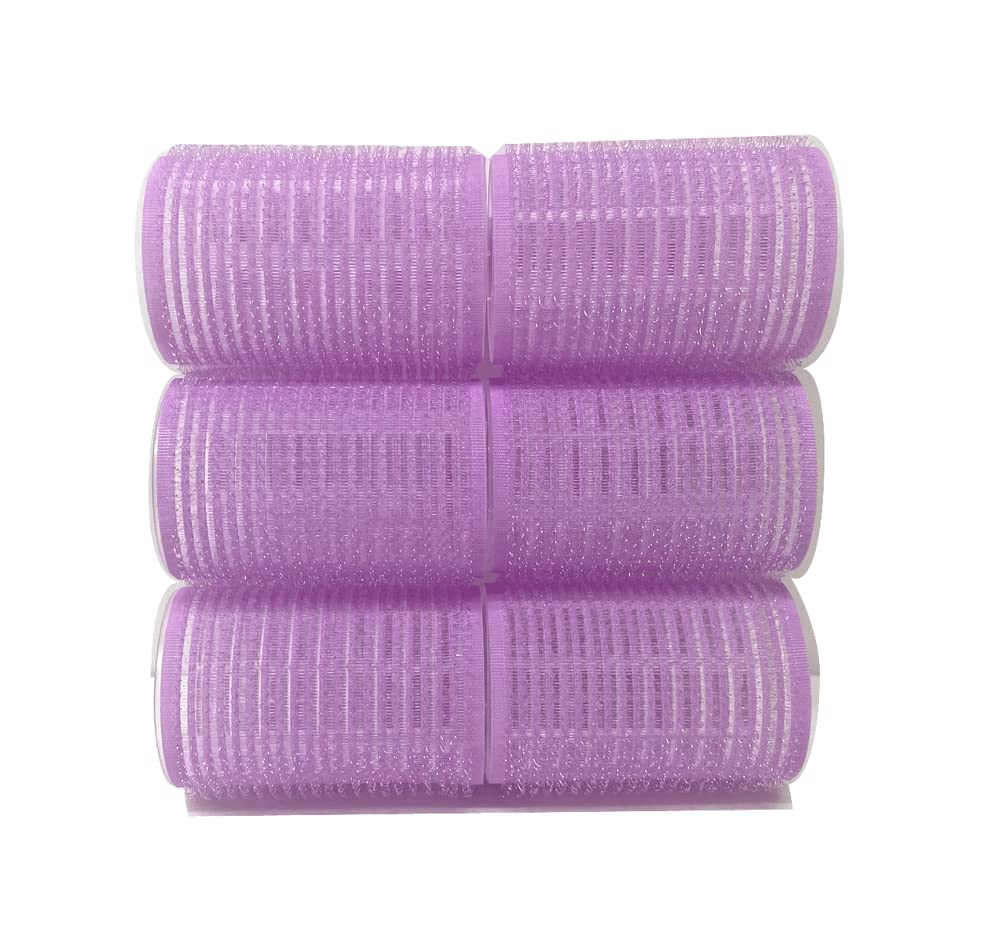 Large Colors Self Grip Hair Rollers 6PC