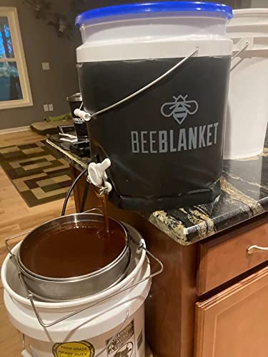Powerblanket BB05GV Bee Blanket Honey Heater, 5 gal Pail Heater with Cutout for Gate Valve, Charcoal Gray