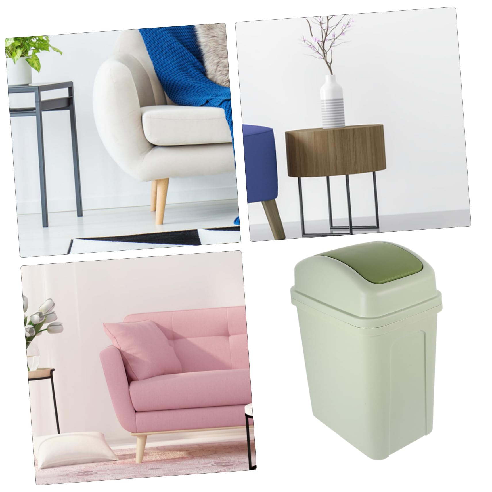 Shake Lid Trash Can Household Trash Can Thicken Garbage Bucket Plastic Trash Can Thicken Trash Bucket Restroom Trash Can Small Trash Can with Flip Lid Trash Cans with Lids Trashcan
