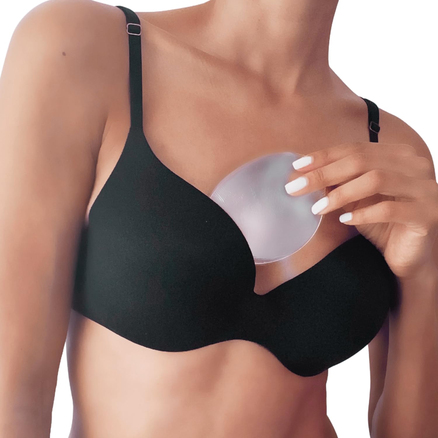 Framed Mint Silicone Bra Inserts - Push Up and Add Fullness Stay in Place Adhesive Cleavage Boosting Breast Enhancing for Dress, Swim & Everyday Wear (Medium), Clear