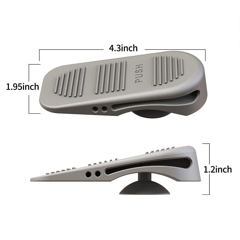 Evka Door Stoppers, Premium Rubber Door Stop Wedge with Suction Cup, Convenient Storage Without Adhesive Tapes and Drilling. (Grey, 2PCS)