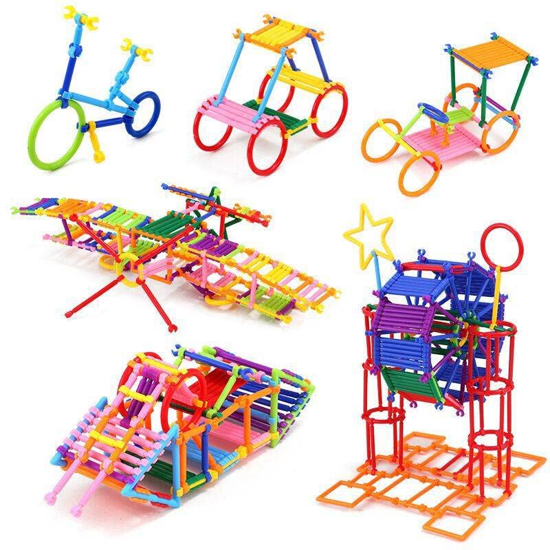 Fun toys 560 PCS Building Blocks Set, Different Shape Educational Construction Engineering Set 3D Puzzle, Interlocking Creative Connecting Kit,Great Toy for Both Boys and Girls CMB-059