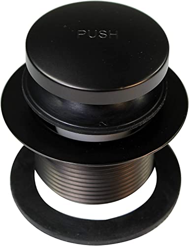 Westbrass Y593144-12-12 14" Black Tubular Bath Waste & Overflow Assembly with Tip-Toe Drain Plug and Two-Hole Faceplate, Oil Rubbed Bronze, 1 Pack