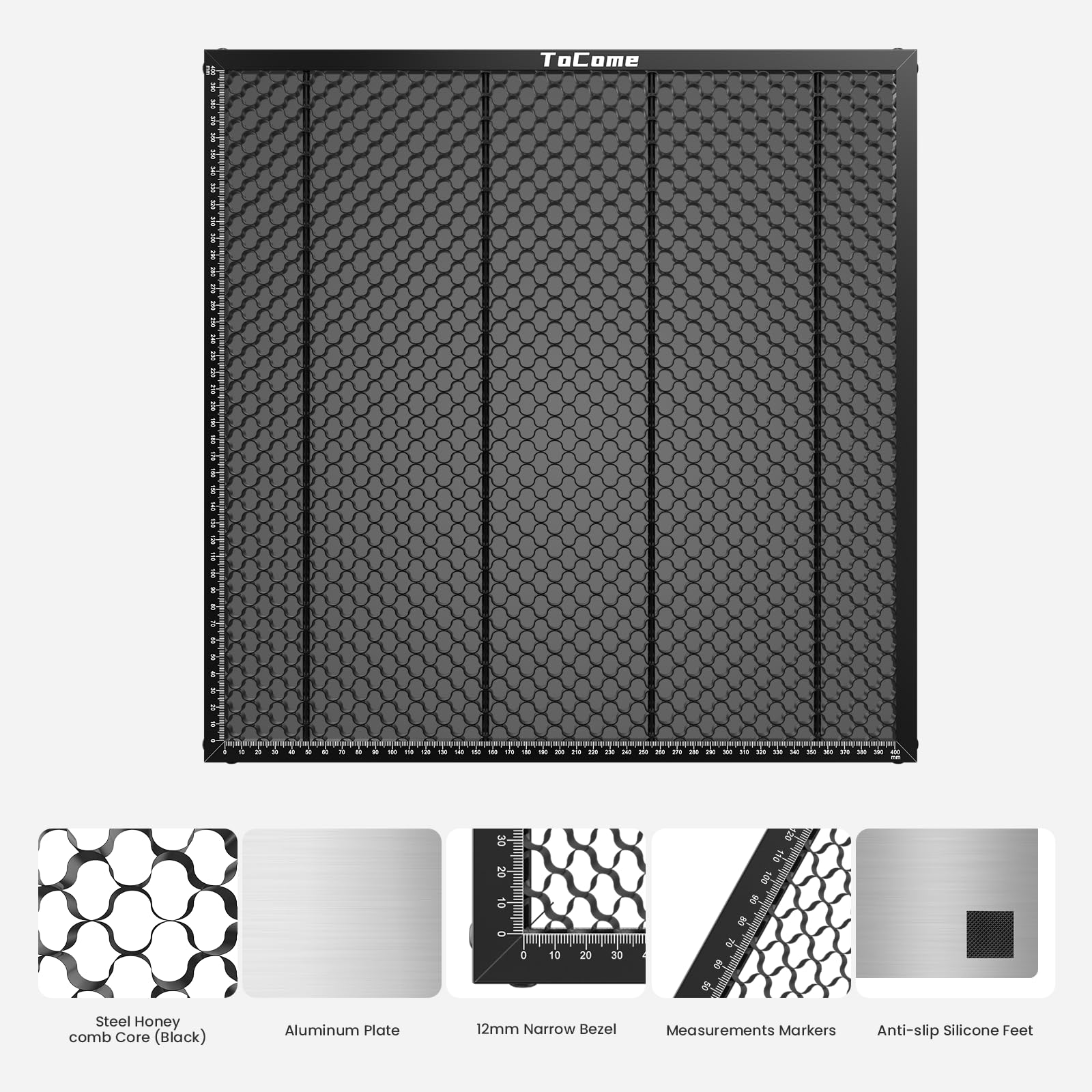 ToCome Honeycomb Laser Bed 500 x 500mm Steel Honeycomb Cutting Bed for D1 D1 Pro Falcon Falcon 2 and Most Laser Engraver Laser Cutter 19.68 x 19.68"