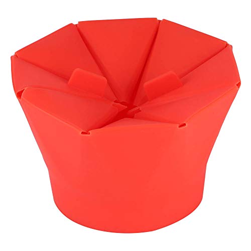 Silicone Popcorn Bowl, Red Folding Microwave Oven Popcorn Bowl DIY Silicone Popcorn Maker Machine Home Kitchen Tool for Home Housewife