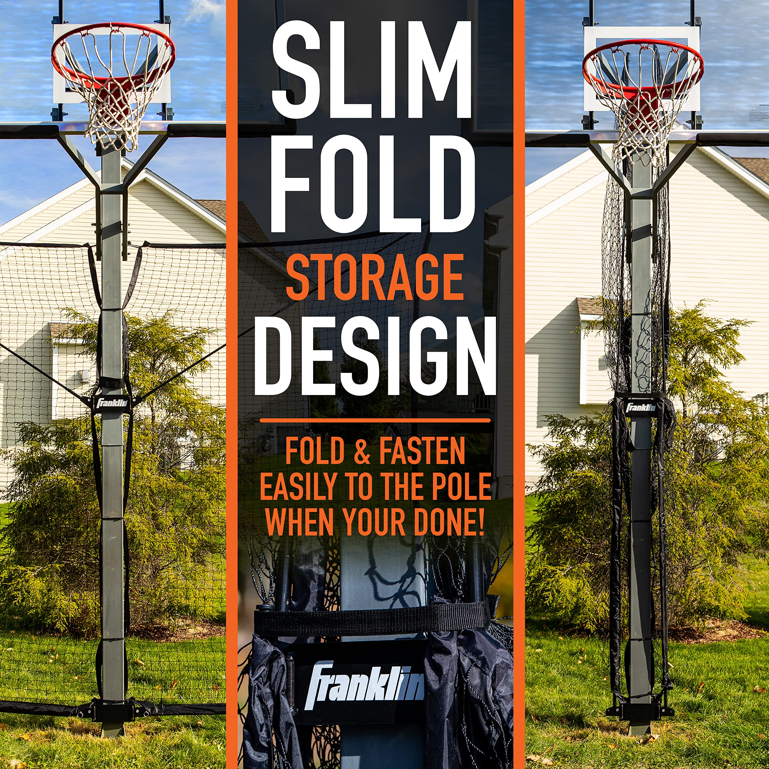 Franklin Sports Defender Net Pro β 10ft. x 8ft. Rebounder β Easily Fold and Quick Install β Defensive Net System, Black