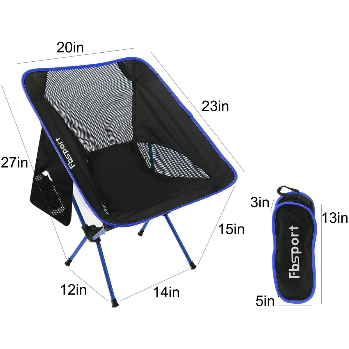FBSPORT Lightweight Folding Camping Backpack Chair Compact & Heavy Duty Portable Chairs for Hiking Picnic Beach Camp Backpacking Outdoor Festivals