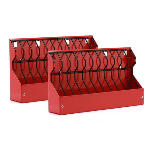 EMENTOL 14 Slots Plier Organizer Rack, Mounts on a Pegboard, Special Tilt Feature, Red/Black, for Toolbox Drawer or Workbench