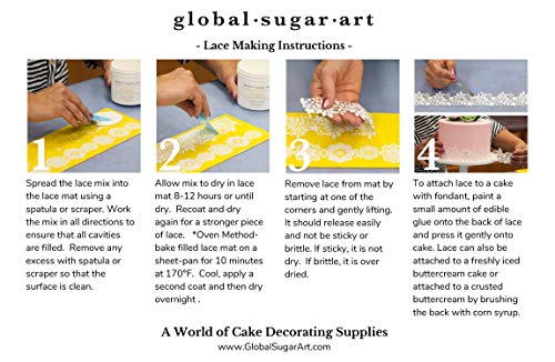 Global Sugar Art Rose Damask Silicone Lace Mat by Chef Alan Tetreault