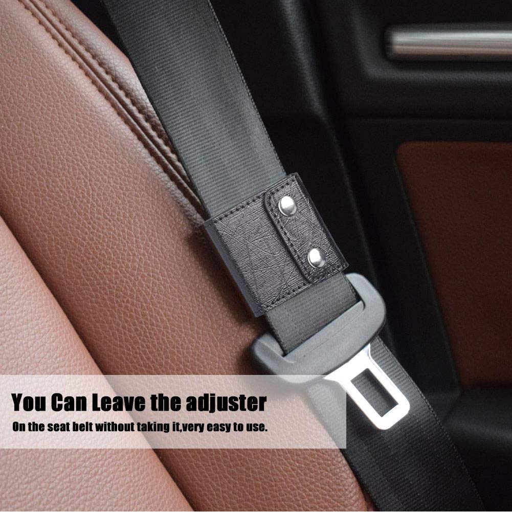 FAOTUR Seatbelt Adjuster, Upgrad Comfort Seat Belt Covers, Universal Auto Shoulder Neck Protector Strap Positioner Locking Clip - (4 Pack Black)