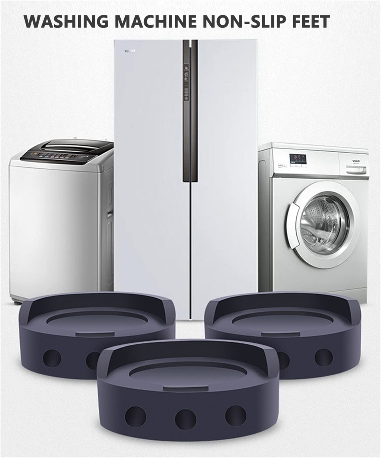 gande 4Pcs Washing Machine Feet Pads Fixed Rubber Vibration Feet Pads Home Refrigerator Base Non-Slip Mute Furniture Mats