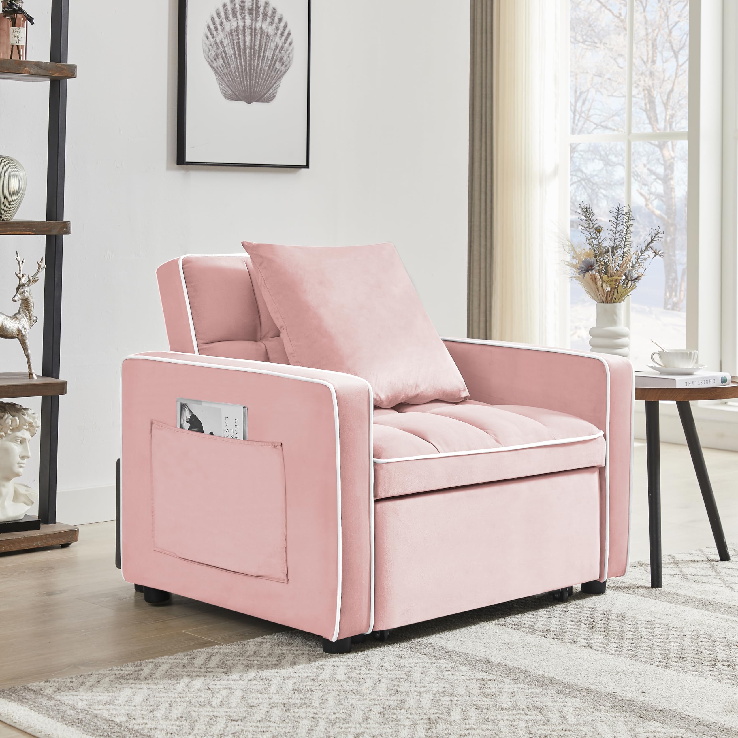 NicBex Fairy-SF-00027-LWJ Sofabed, 35.43"x33.85"x31.1", Pink