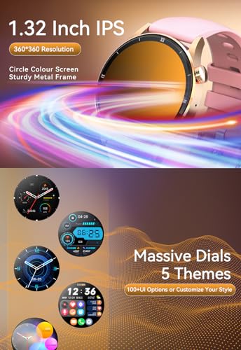 KELEEL Smart Watch (Answer/Make Call) 1.32" Fitness Tracker Smartwatch for Women Men with Heart Rate Monitor Pedometer Sleep Tracker 70 Sports Modes Activity Tracker for iPhone Android