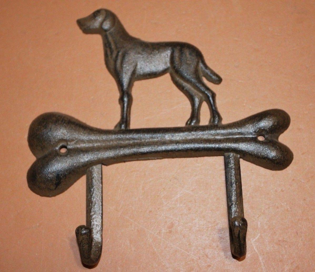 Southern Metal Duck Hunter Rustic Home Decor, Cast Iron Duck Retriever Dog, Bundle of 5 Coat Hat Wall Hooks