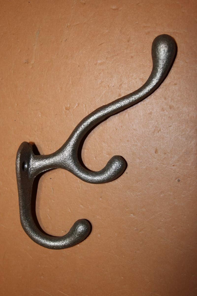 Southern Metal Old Fashion Towel Wall Hooks Triple Bath Robe Towel Wall Hooks, Cast Iron, 2 Pieces, H-15
