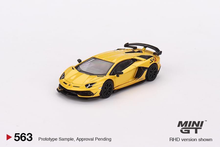 True Scale Miniatures Model Car Compatible with Lamborghini Aventador SVJ Giallo Orion Limited Edition 1/64 Diecast Model Car MGT00563
