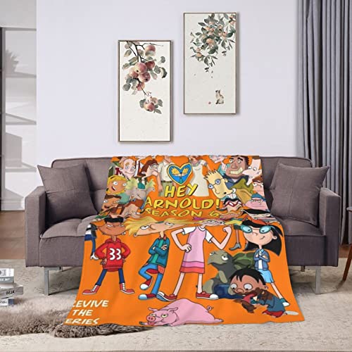 ORPJXIO Blanket Hey Anime Arnold! Throw Flannel Blanket Bed Blanket for Couch Sofa Bedroom Home Decor 50"x40"
