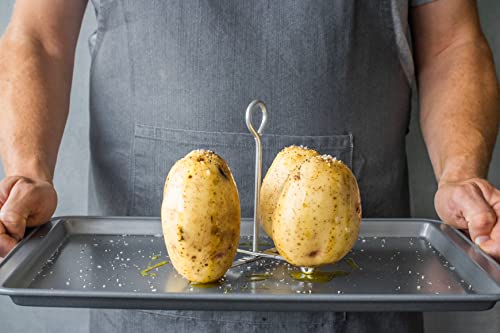 KitchenCraft Baked Potato Stand, Aluminium, 12 x 14.5 cm, Silver