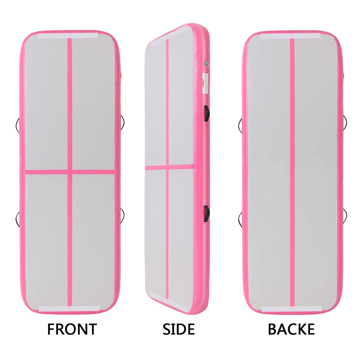 FBSPORT Inflatable Air Gymnastics Mat Training Mats 4/8 inches Thickness Gymnastics Tracks for Home Use/Training/Cheerleading/Yoga/Water with Pump