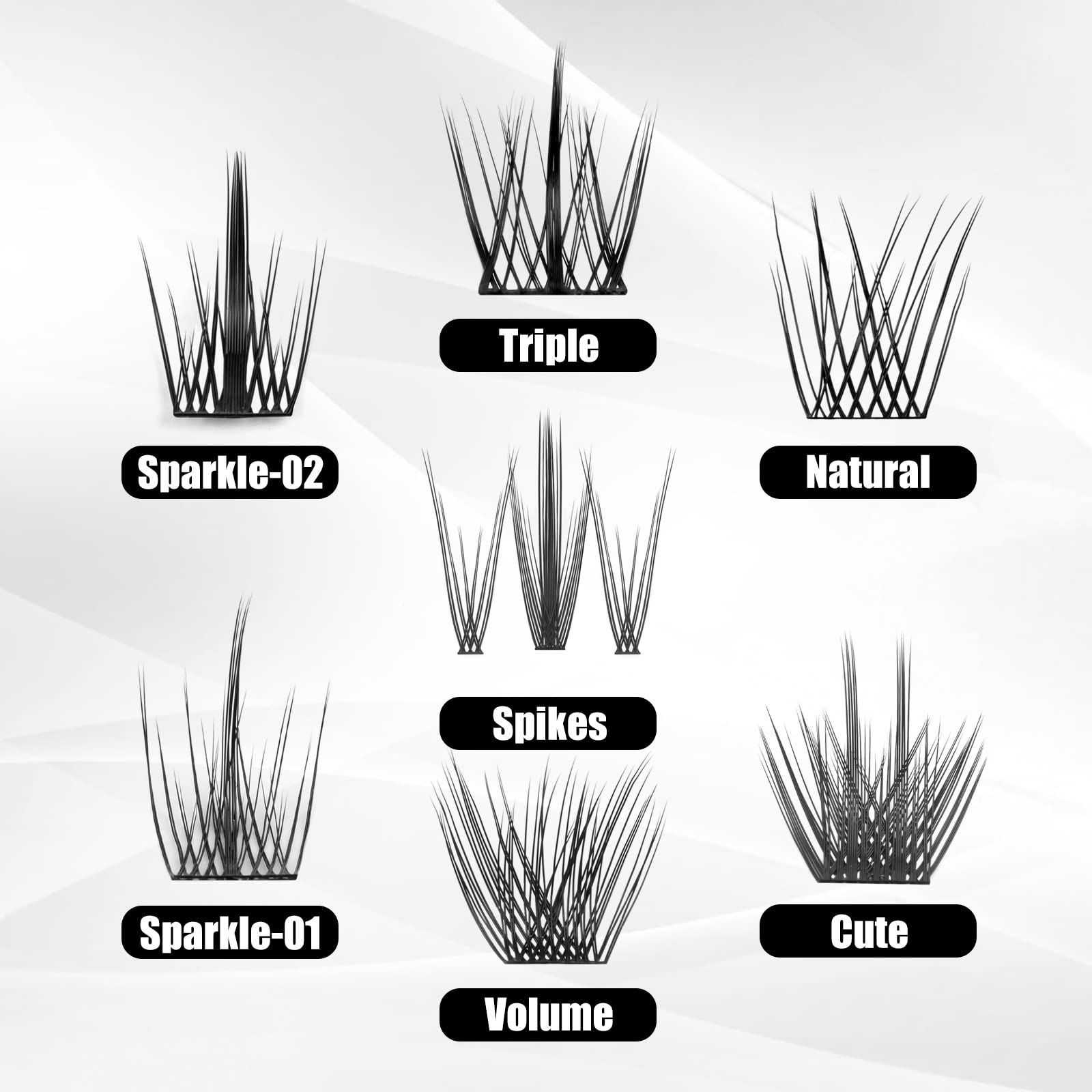 Lash Clusters IKVVOM 60 Pcs DIY Lash Extension Cluster Lashes 10-16mm C curl, Individual Lashes Cluster Lashes False Eyelashes Natural Look Volume Fluffy Wispy LashesF (Volume Mix)
