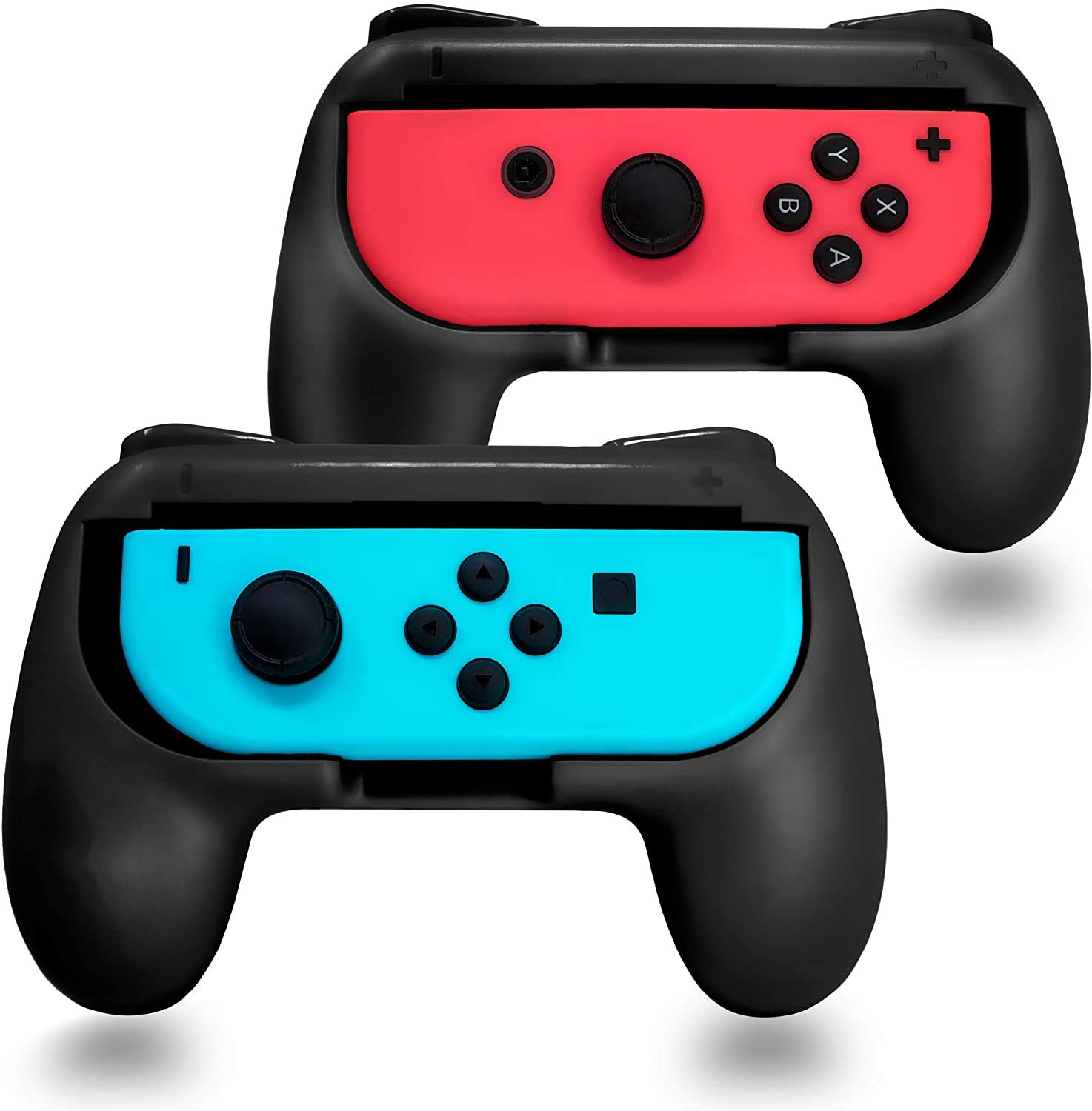 EIMGO Controller Grip for Nintendo Switch Joy-Con, Wear-Resistant Handheld Joystick Remote Handle Compatible with Switch, 2 Pack (Black)