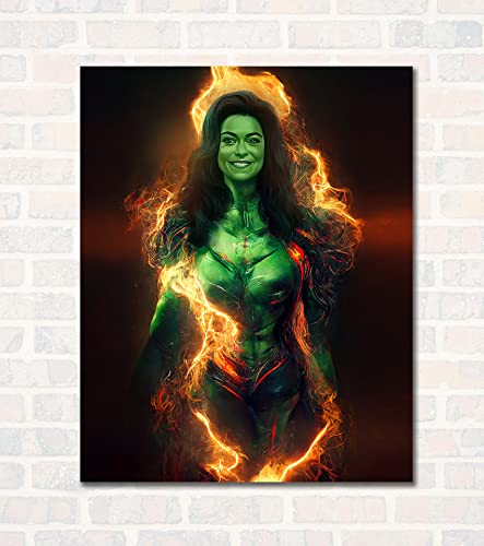 OzWood Crafts- She Hulk and Hulk Wall Decor Poster Prints, Set of 6 FRAMELESS (8''x10''), She Hulk and Hulk room decor for boy,She Hulk and Hulk Posters for Boys Room, She Hulk and Hulk Wall Art,