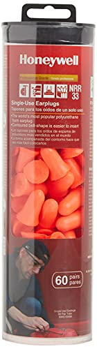 Honeywell Safety Products Pre-Shaped Foam Earplugs, 60 Pair Tube (RWS-53008)