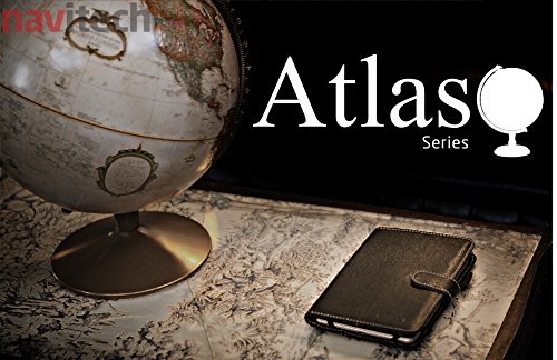 Navitech 7" Black Leather Book Style Folio Case/Cover & Stylus Pen Compatible with The Dragon Touch 7'' / NeuTab N7
