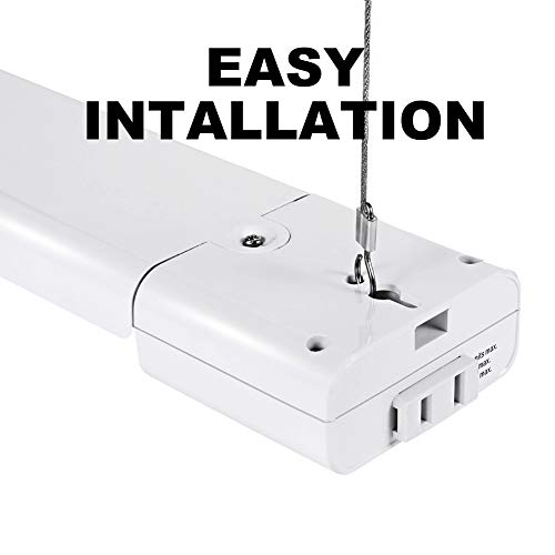 FREELICHT Linkable LED Shop Light, 4FT 45W 4500LM 5000K Workshop Light Fixture, 48 Inch LED Ceiling Lights, Plug in Shop Light for Garage, Corded Electric with Built-in ON/Off Switch, ETL - 4 Pack