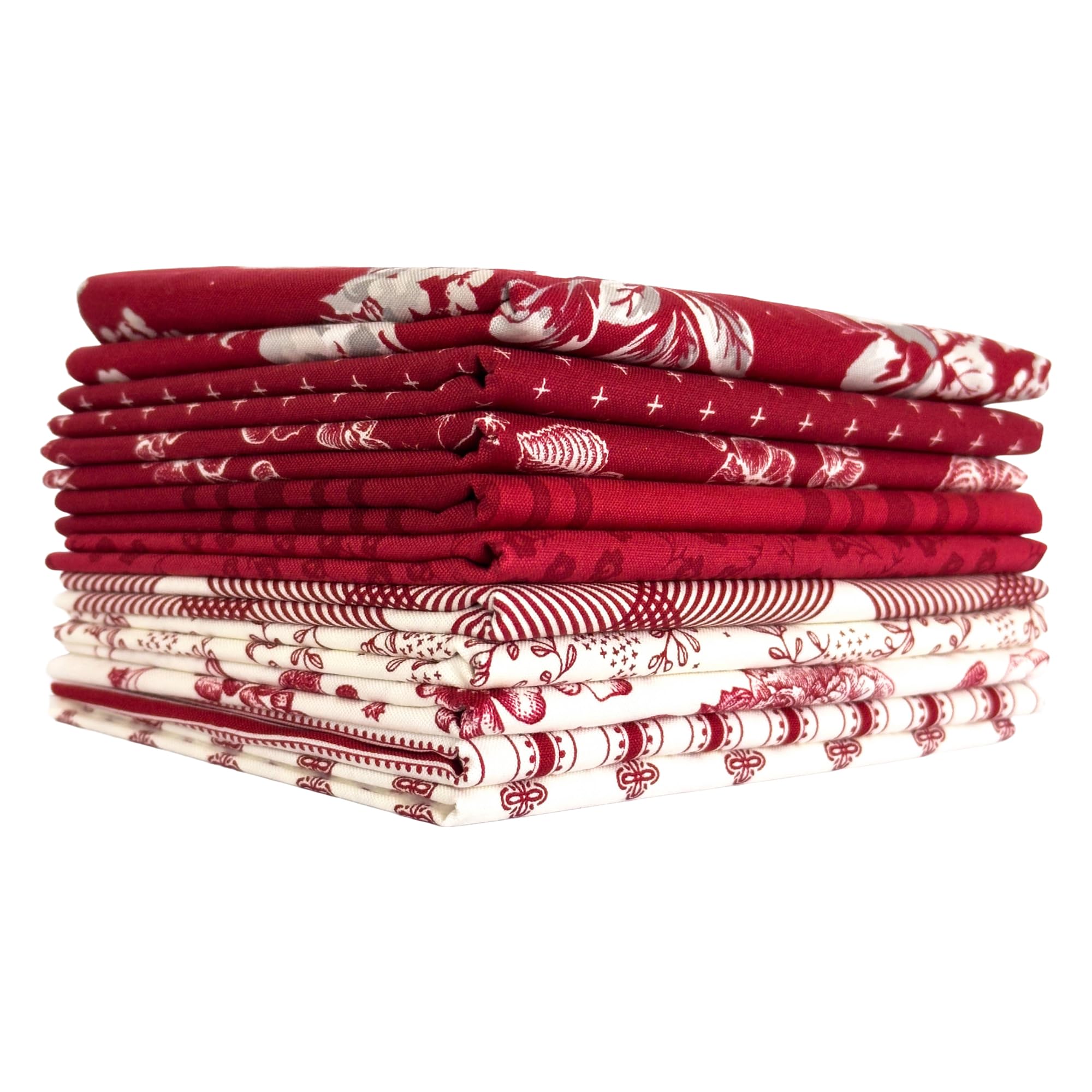 Lily Bella Fabrics Heirloom Red Fat Eighth Bundle (10 Pieces) by My Mind's Eye for Riley Blake (MME.HEIRLOOMRED.A.10FE)