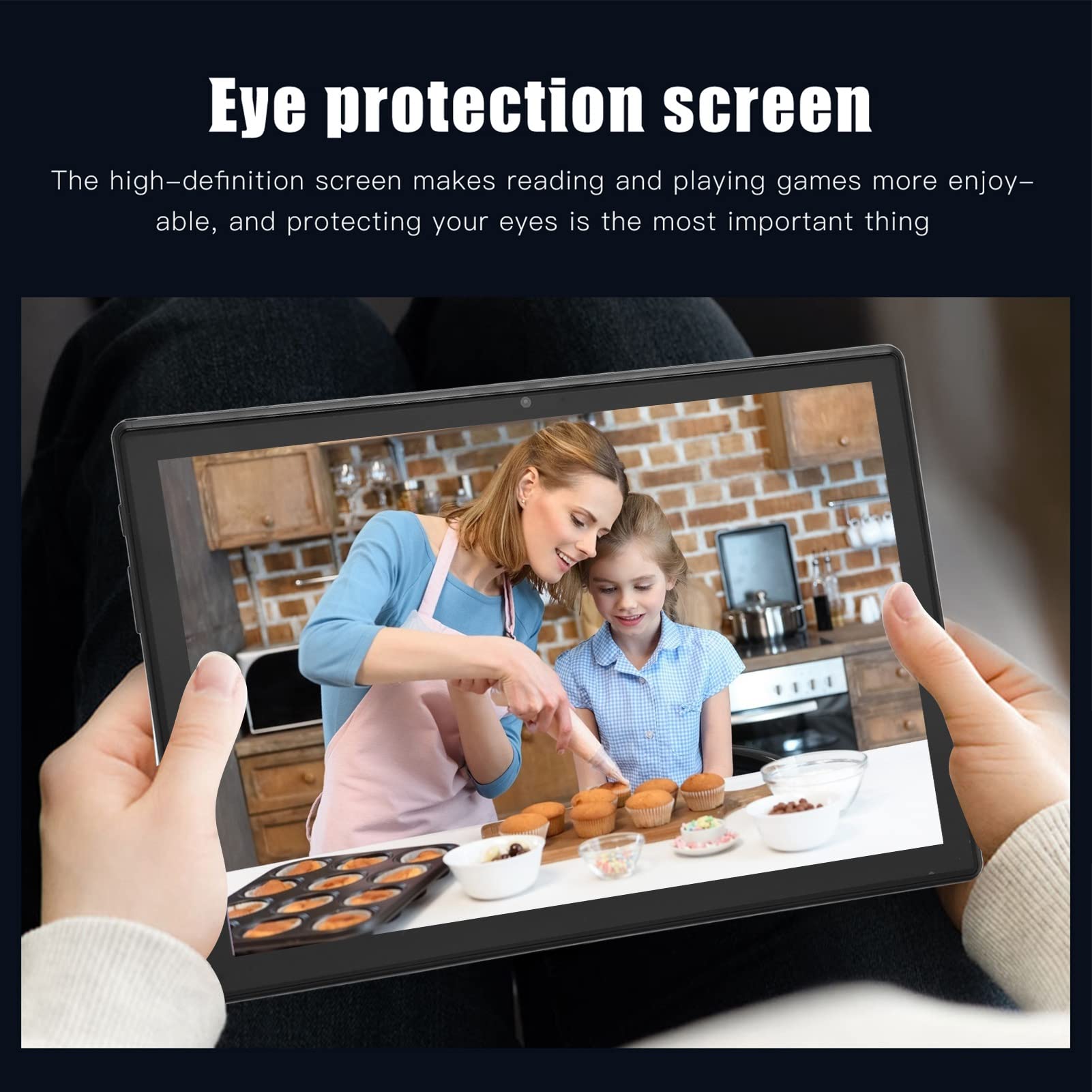 GLOGLOW HD Tablet, 100-240V Octa Core Processor Gaming Tablet 6GB RAM 256GB ROM for Study for Android 11 for Kids (US Plug)