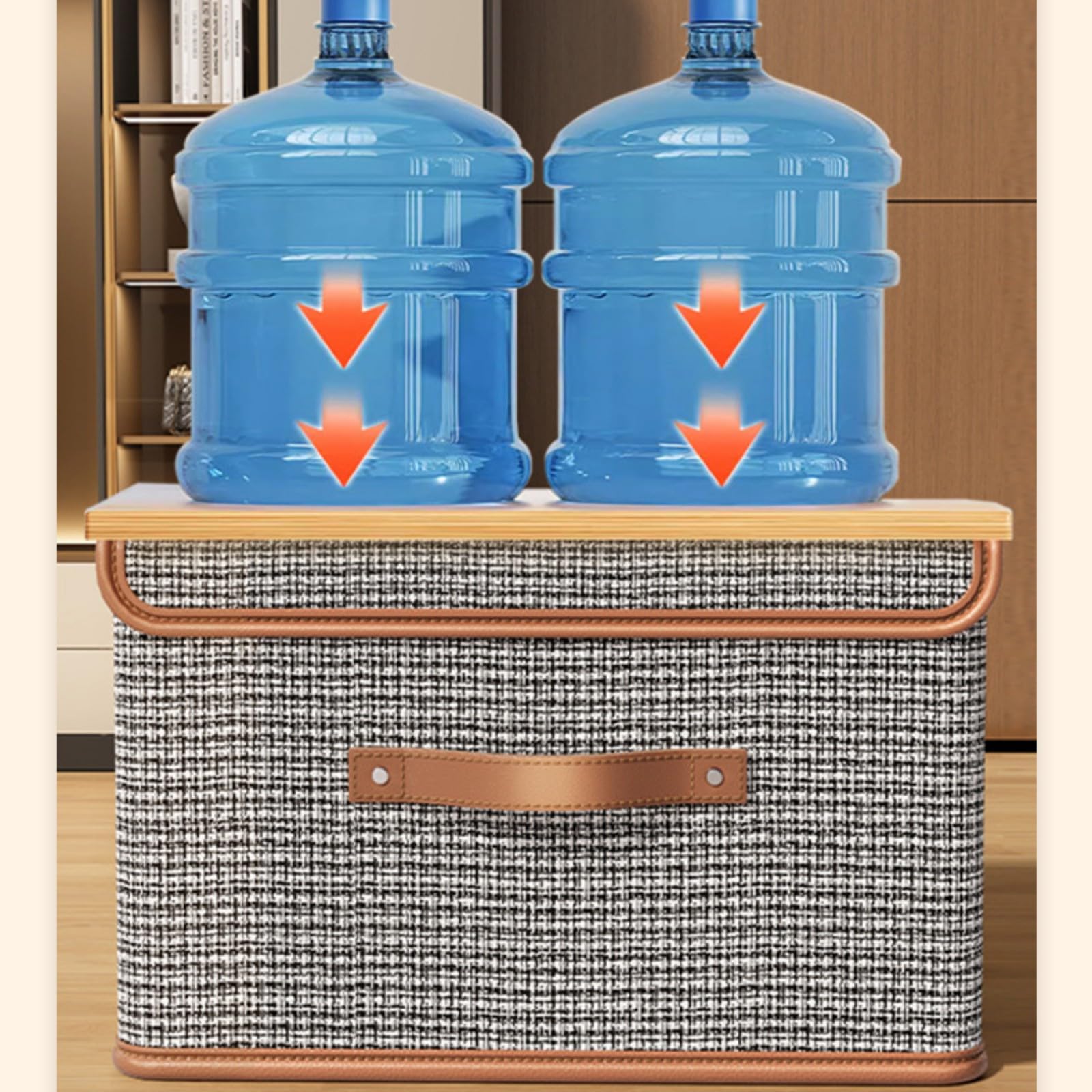 MALOKI Large Storage Bins with Lids Fabric Cotton Linen Collapsible Basket Decorative Storage Boxes Organizer Containers Baskets Cube with Handles Divider for Organizing Home Bedroom Closet Office