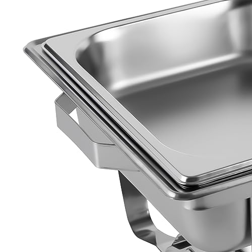 Stainless Steel Catering Chafer Chafing Dish Set, 3.17/9.5Q Buffet Party Food Warmer with Lid and Fuel Holderfor Parties, Wedding, Festival Gathering (Rectangle)