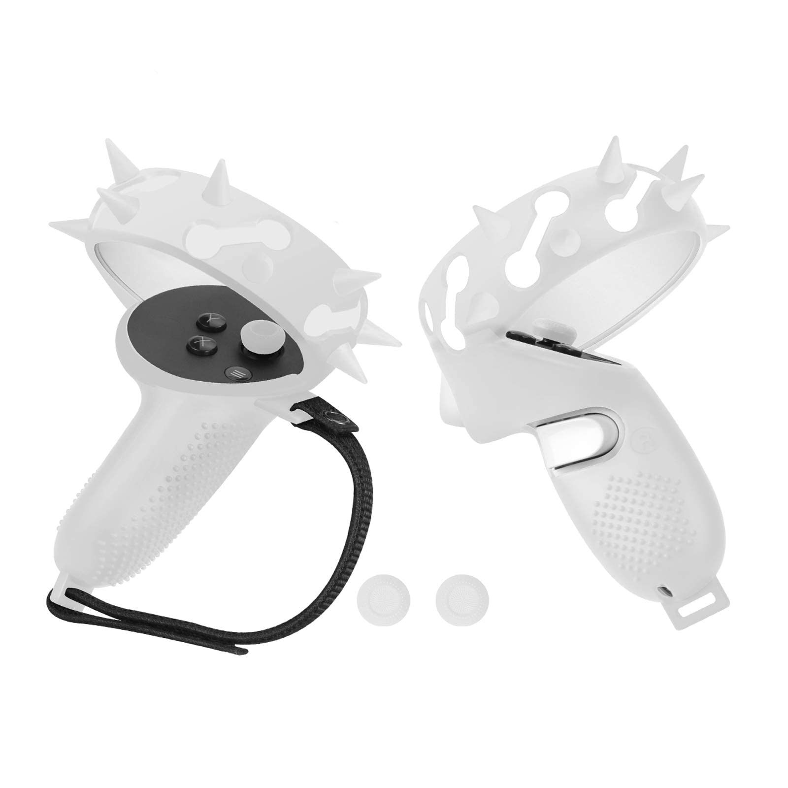 Esimen Touch Controller Grip Cover for Oculus Quest 2, Silicone Skin Protective Cover with Anti-fall Protection Thorn -2PCS (White)