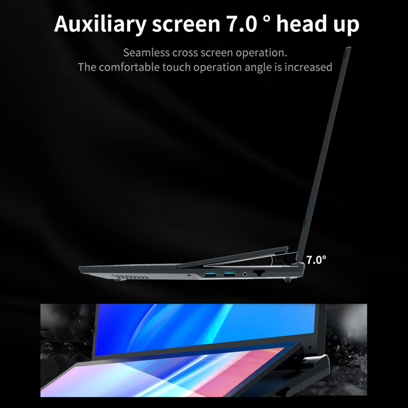 Dpofirs Laptop Computers, Touch Display 16in Dual Screen Laptop for Windows 11 for Intel for Core I7 Processor 8G 512G 13600mAh Battery Gaming Laptop, 14inch Ten Point Touch (US Plug)