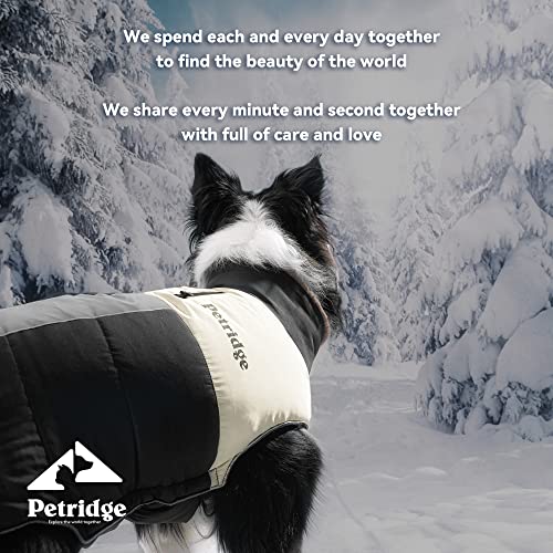 Petridge Dog Coat Cold Weather Jacket Warm Winter Clothes for Medium Large Dogs (Navy 65)