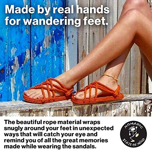 nomadic state of mind Moksha Sandal - Handmade Rope Shoes β Machine Washable β Comfortable & Lightweight β Vegan Friendly β For Women & Men (numeric_13)