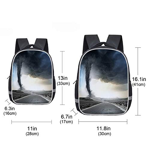 Prime Leader Unisex Durable School Backpack- Tornado with Lightning, Lightweight Oxford Fabric School Bags with Reflective Strip Daypack Laptop Bags