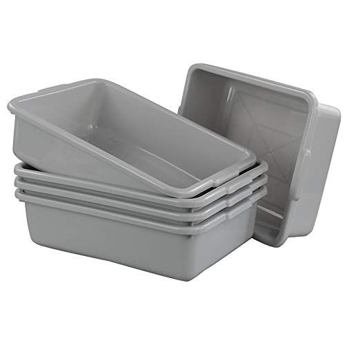 Obstnny 8 L Small Commercial Bus Tub Box, Plastic Wash Pan Basin, 5 Packs