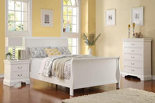 Petfu Modern Nightstand with 2 Drawers Solid Wood Bed Side Table End Table with Storage Classical Nightstand for Bedroom Living Room,White