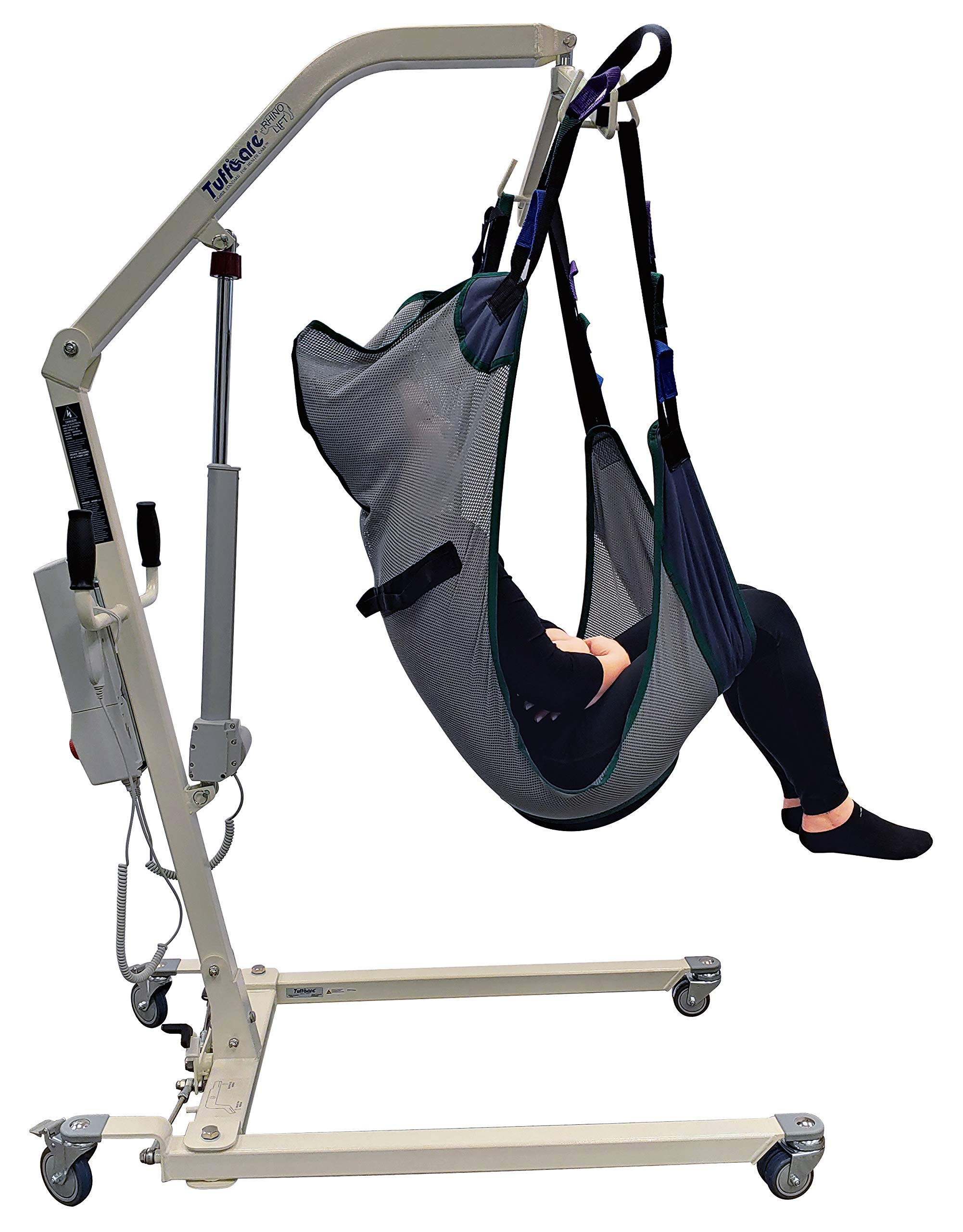 Tuffcare Full Body Shower/Bath Commode Sling Compatible with Hoyer, Invacare, McKesson, Drive, Lumex, Medline, Joerns and Other Patient Lifts, Oversize Fit Mesh Polyester Slings (X-Large)